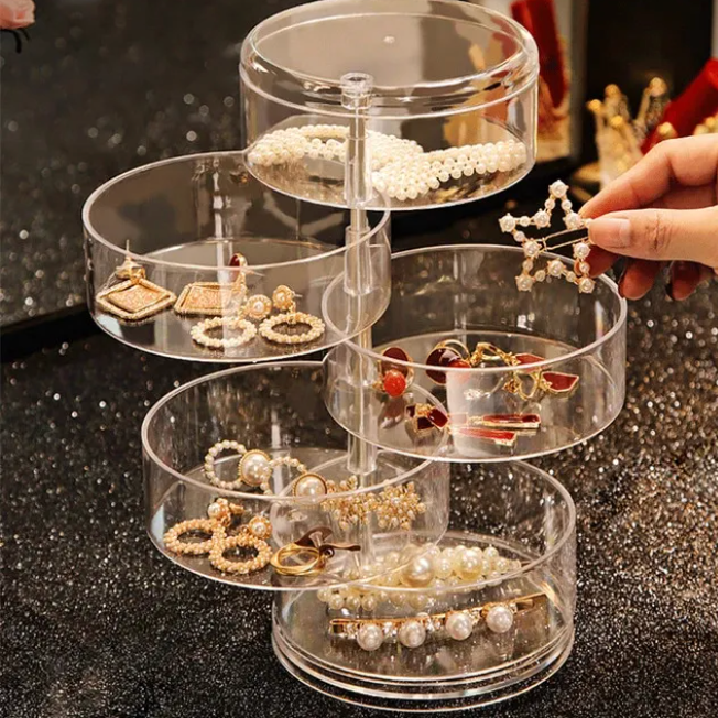 5 Layers Acrylic 360 Rotating Jewellery Box – Nixstop